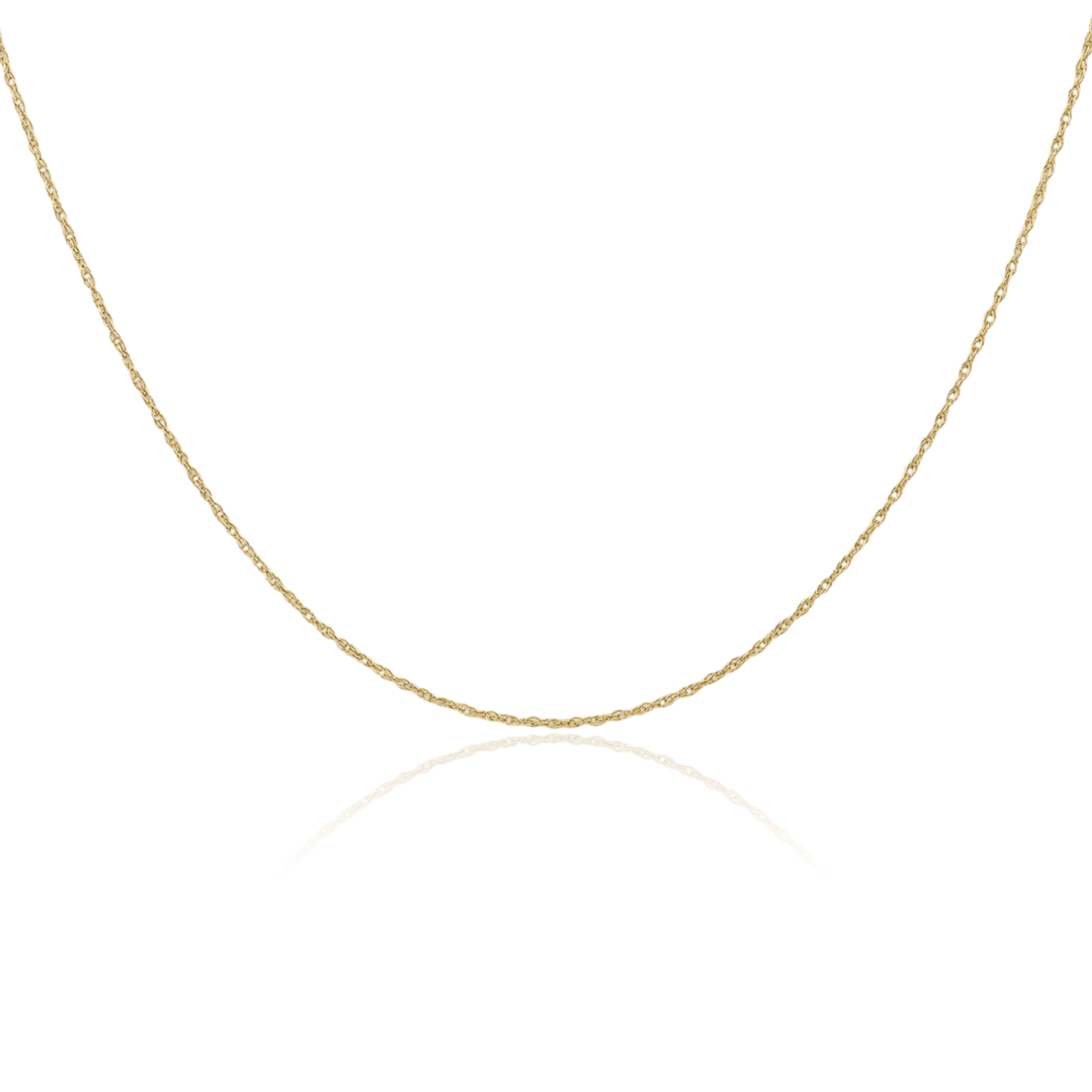 14K Solid Yellow Gold 0.6mm Cable Rope Chain Twisted Link Necklace ...