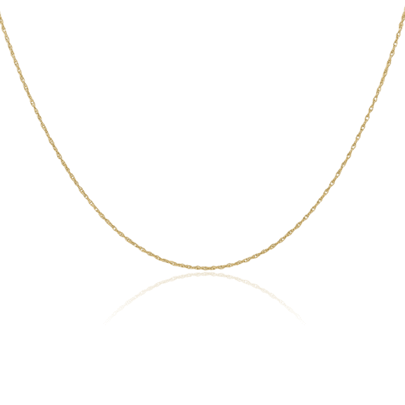 14K Solid Yellow Gold 0.6mm Cable Rope Chain Twisted Link Necklace ...