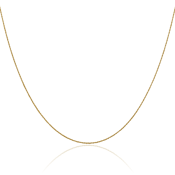 14K Solid Yellow Gold 0.8mm Rope Chain Twisted Link Necklace 24 inch ...