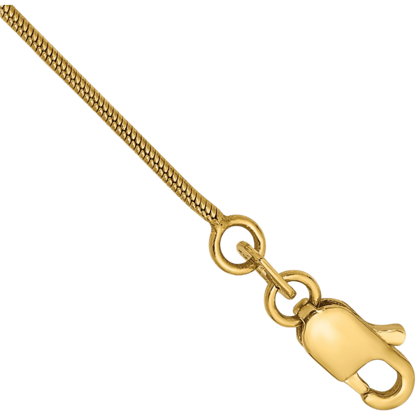 14K Solid Yellow Gold 0.9mm Round Cubetto Omega Snake Chain Bracelet ...
