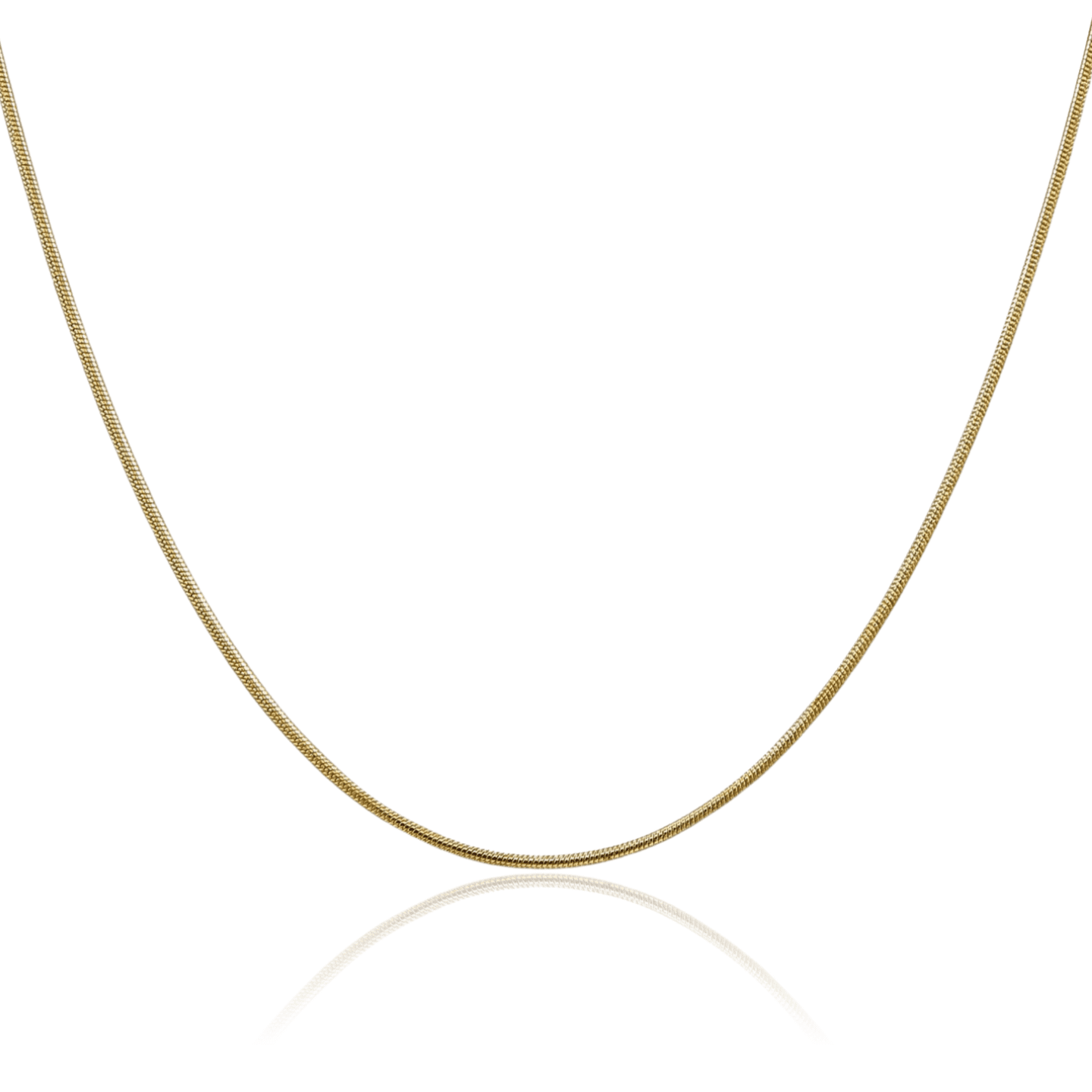 14K Solid Yellow Gold 1.1mm Round Cubetto Omega Snake Chain Herringbone ...