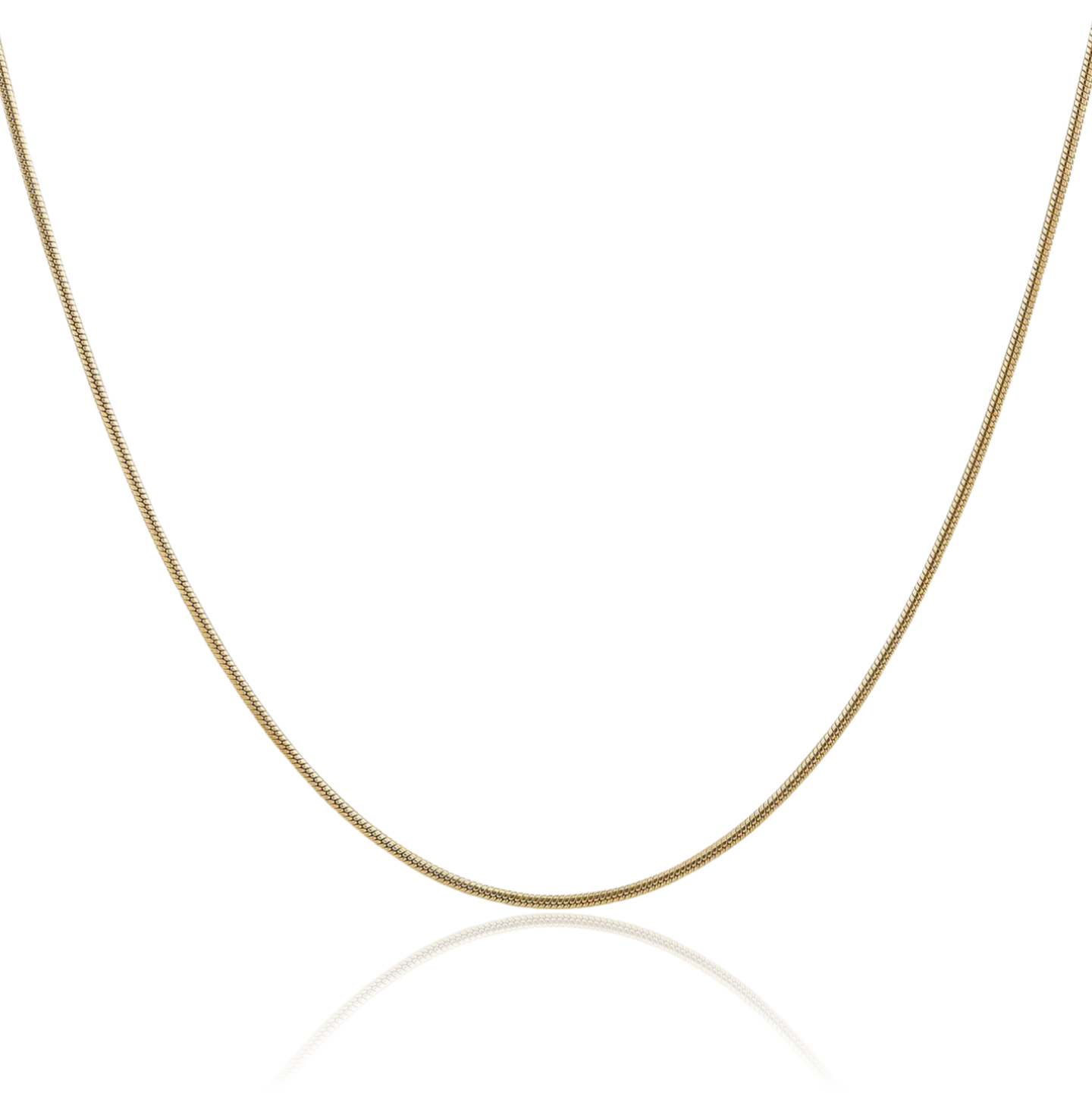 14K Solid Yellow Gold 1.6mm Round Cubetto Omega Snake Chain Herringbone ...