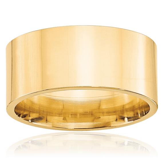 14K Solid Yellow Gold 10mm Comfort Fit Plain Classic Wedding Band Ring ...