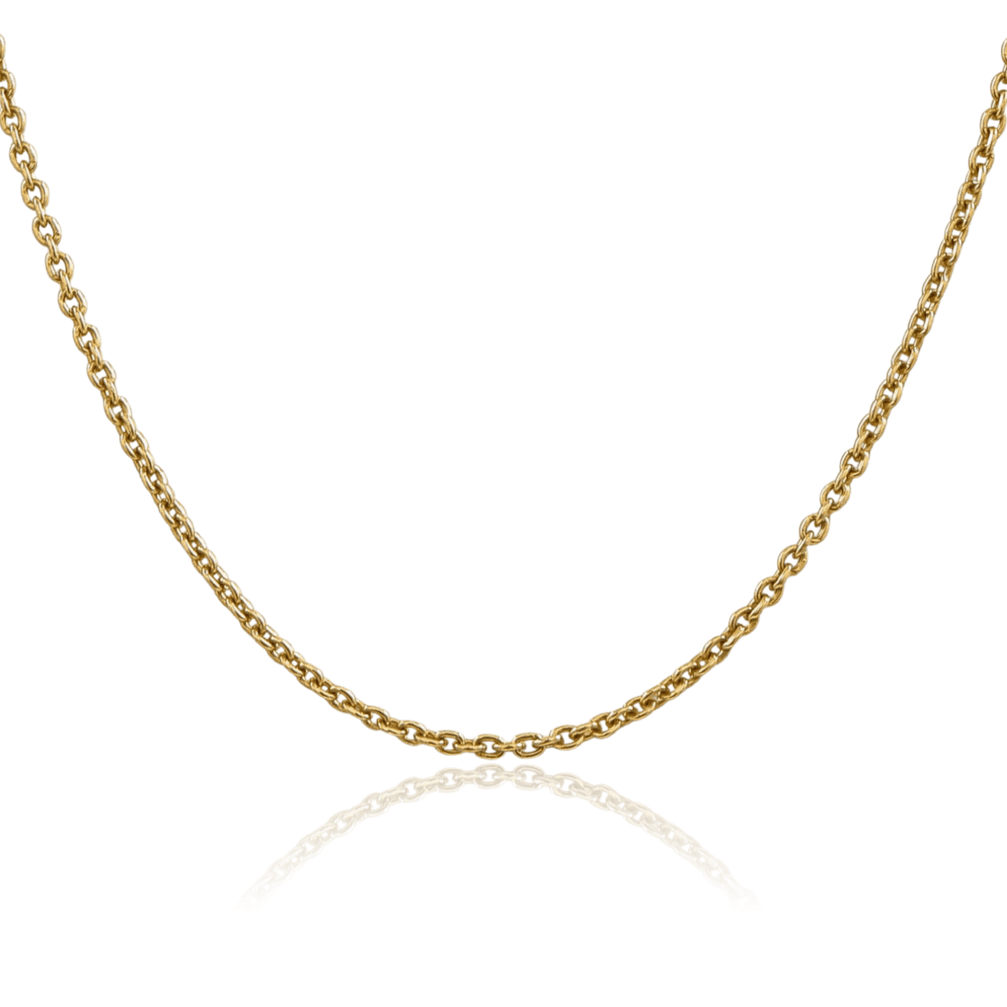 14K Solid Yellow Gold 2.2mm Forzantine Cable Rolo Link Chain Belcher ...