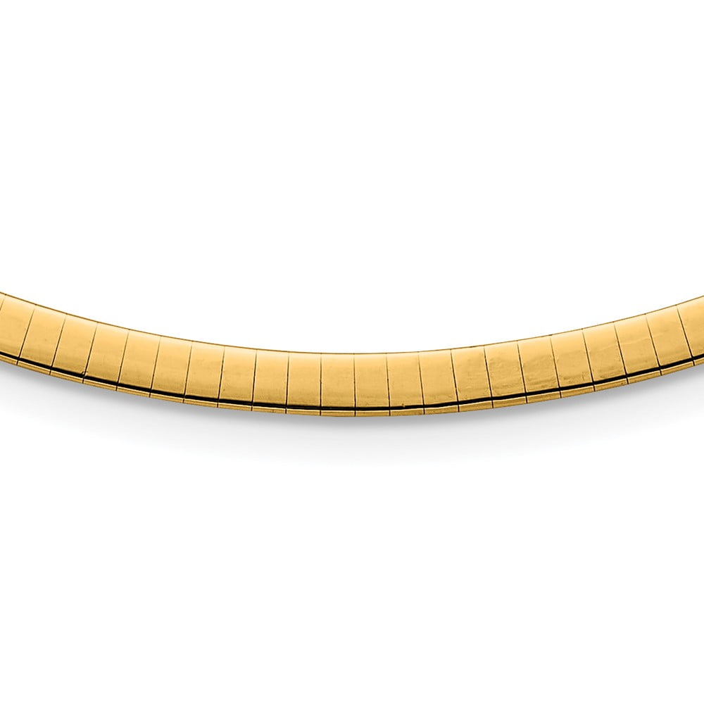 14K Solid Yellow Gold 4mm Cubetto Omega Snake Chain Herringbone ...