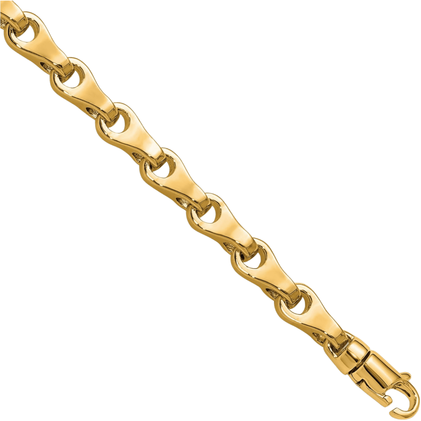 14K Solid Yellow Gold 5.5mm Link Chain Bracelet - Walmart.com
