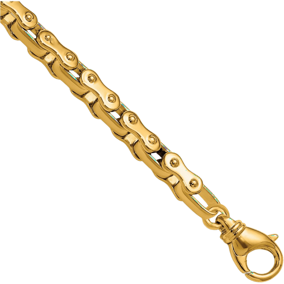 14K Solid Yellow Gold 6mm Bicycle Bike Link Chain Bracelet - Walmart.com