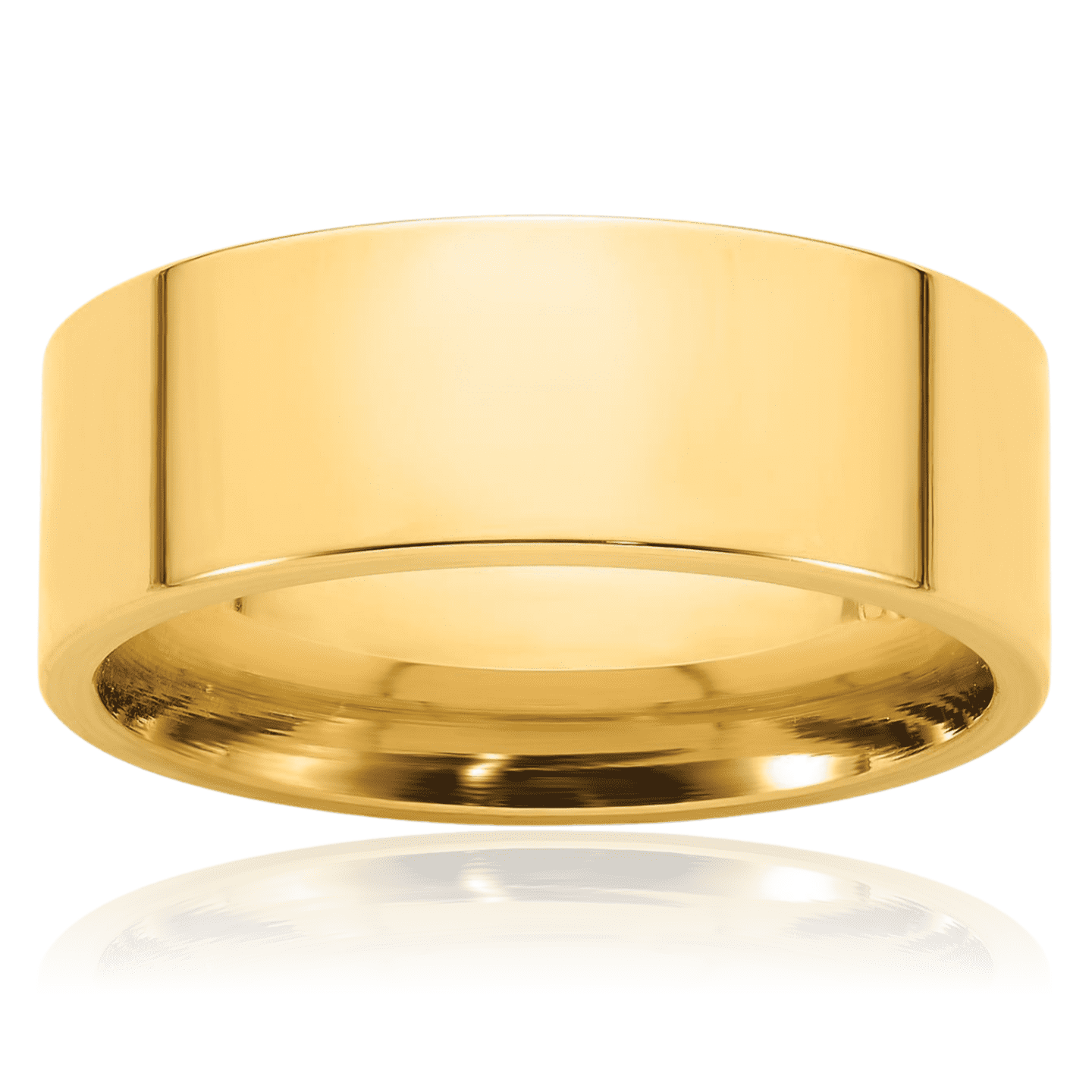 14K Solid Yellow Gold 8mm Comfort Fit Plain Classic Wedding Band Ring ...