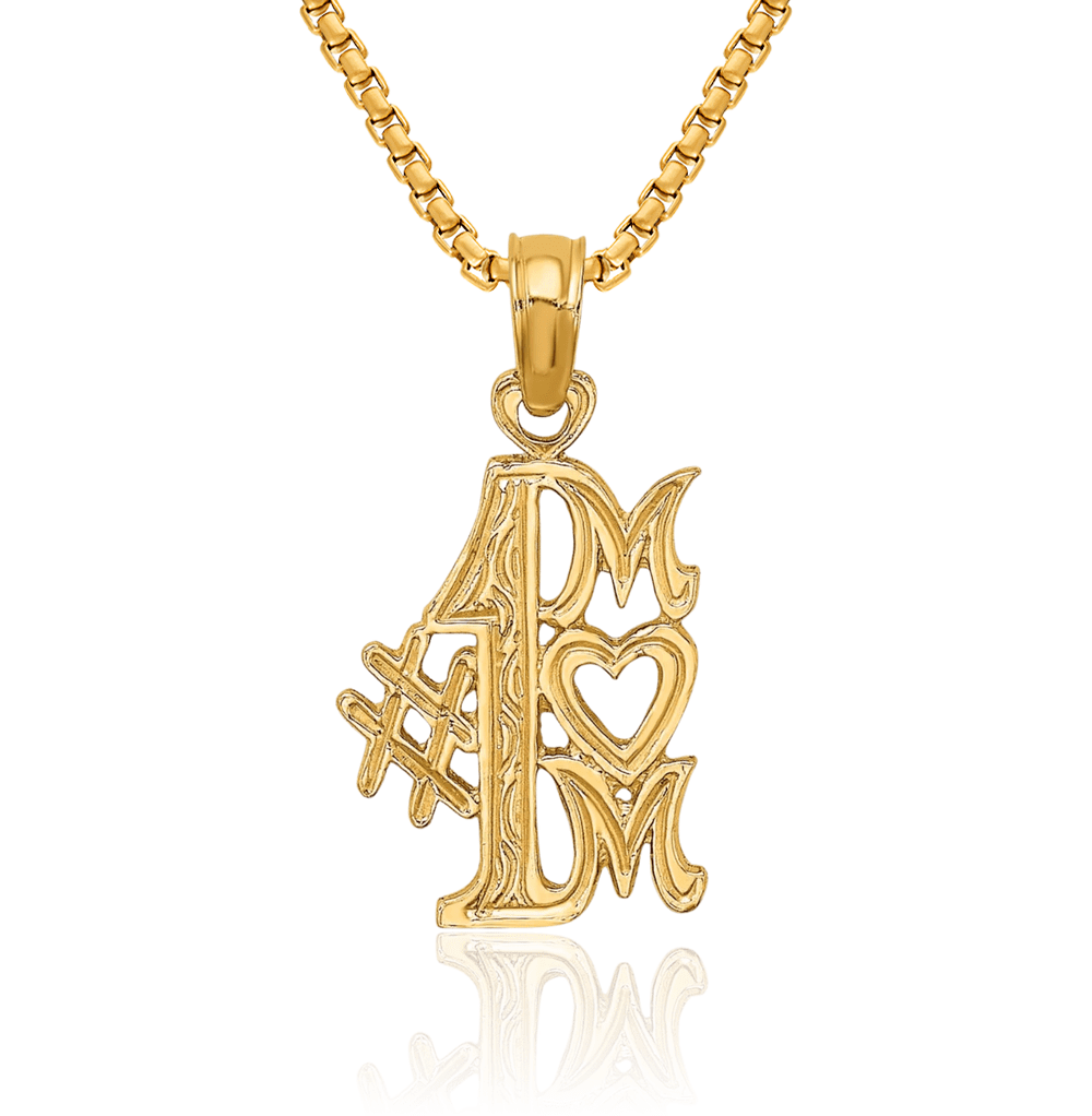 14K Solid Yellow Gold Best Mom Necklace Mama Charm Mother Pendant ...