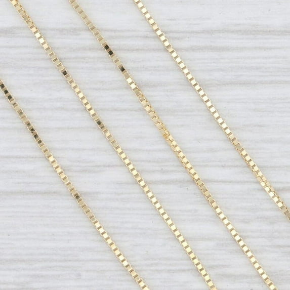 "RM 14K Yellow Gold Box Chain Necklace, Thin 0.80MM, Lobster Lock ...