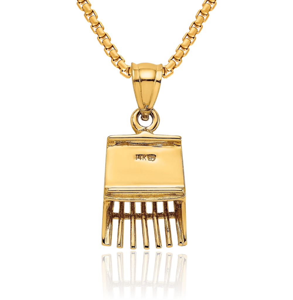 14K Solid Yellow Gold Cranberry Scoop Necklace Chain Pendant Charm with ...