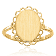 14K Solid Yellow Gold Custom Engraved Signet Ring Handmade Personalized ...