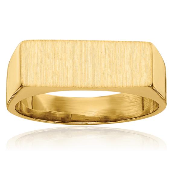 14K Solid Yellow Gold Custom Engraved Signet Ring Handmade Personalized ...