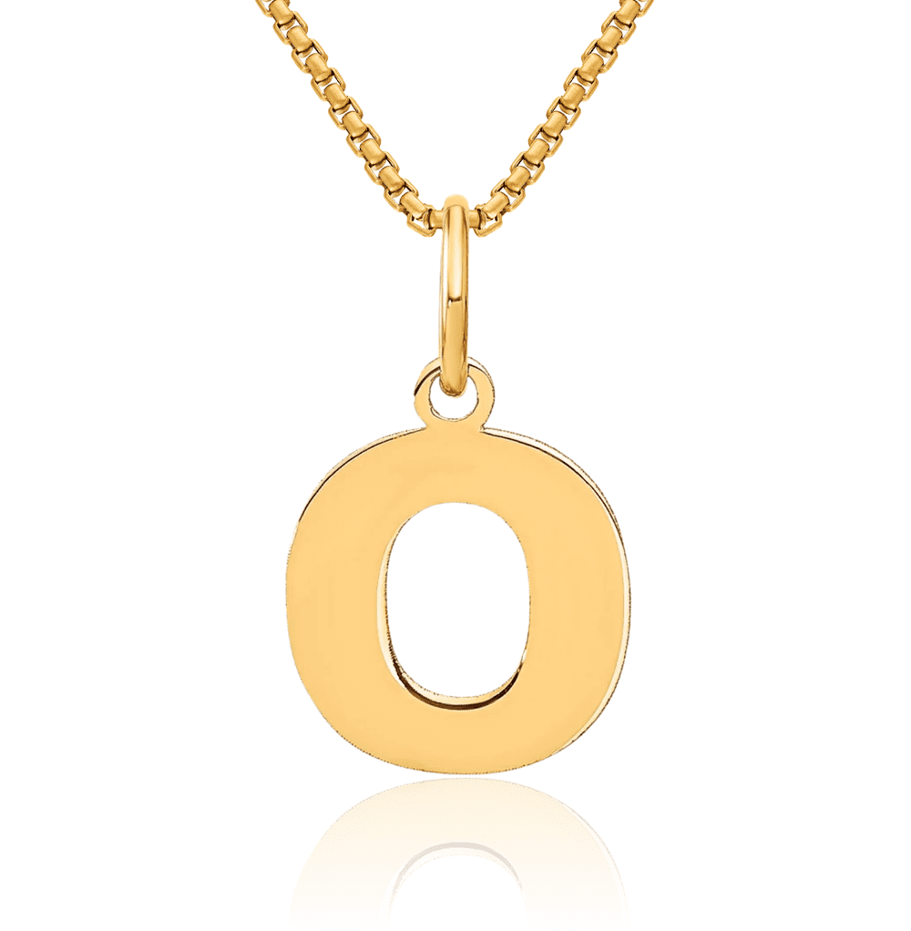 14K Solid Yellow Gold Dainty Letter O Initial Name Monogram Necklace ...
