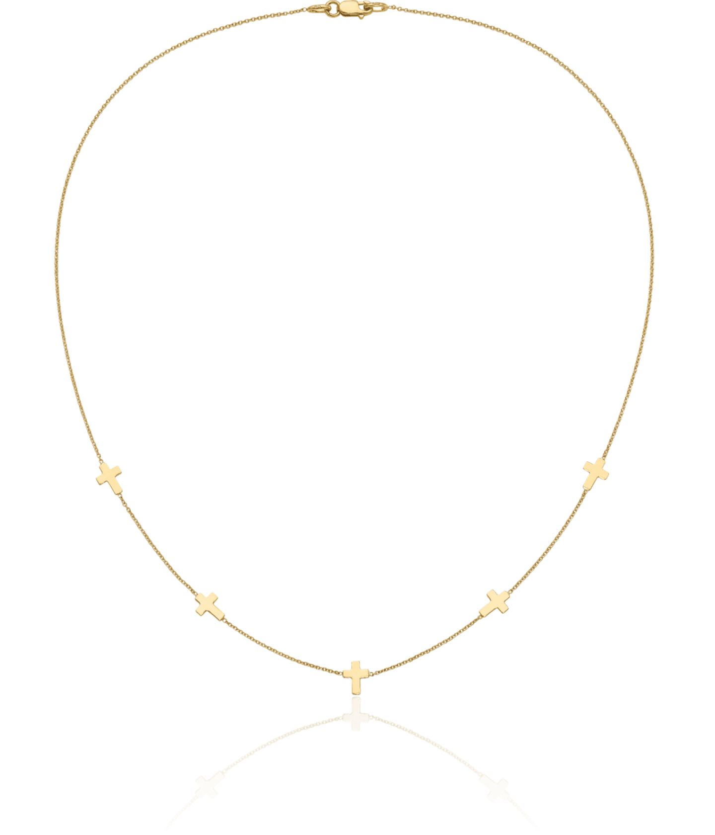 14K Solid Yellow Gold Holy Cross Chain Necklace - Walmart.com