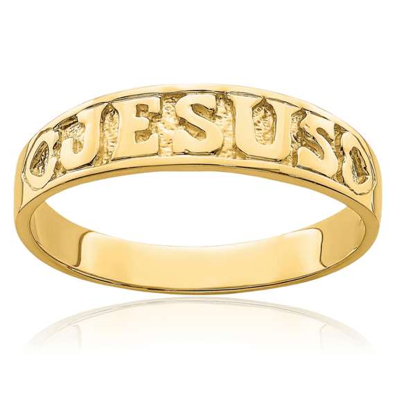 14K Solid Yellow Gold Jesus Christ Heart Religious Ring Christian Faith ...