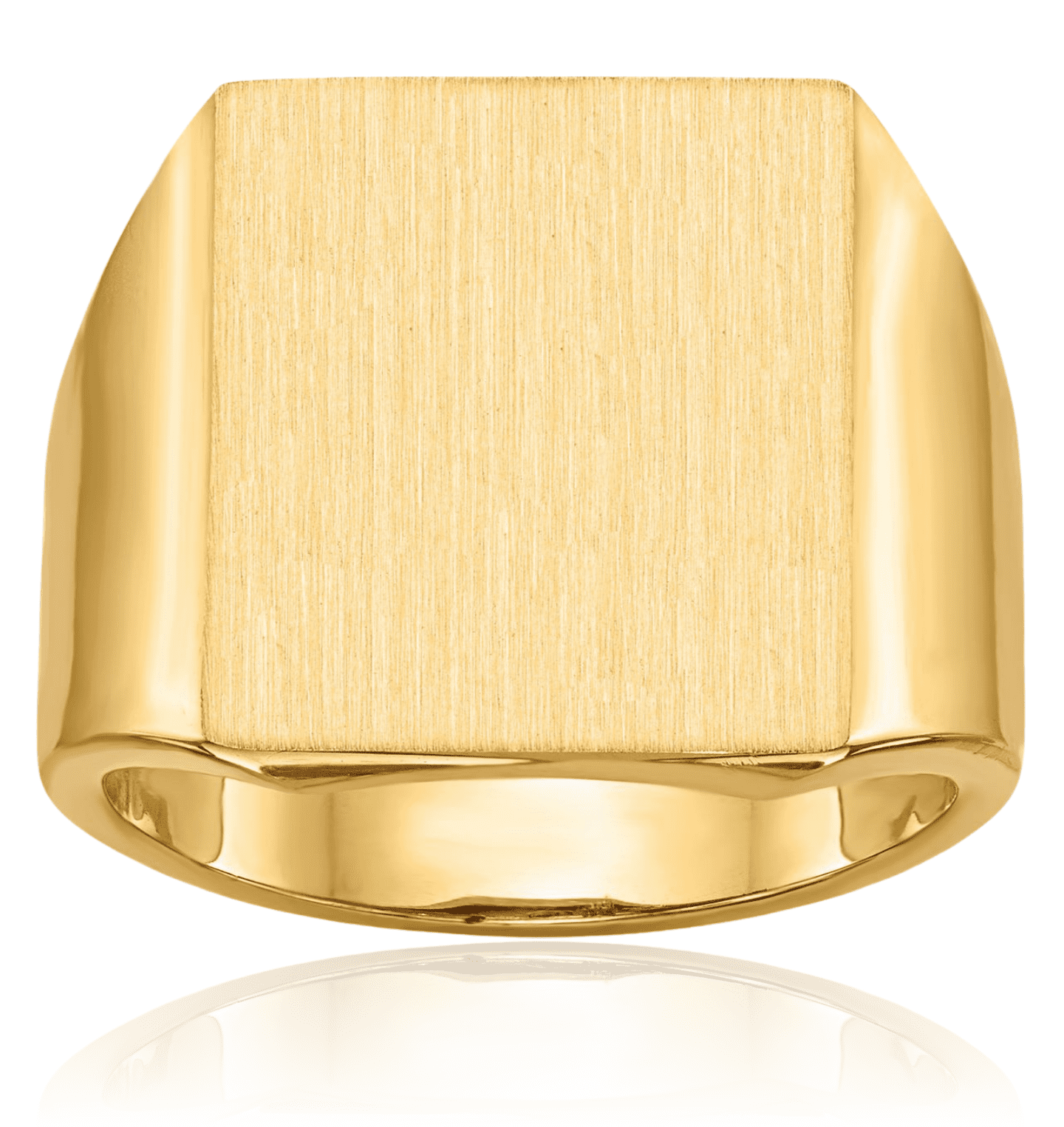 14K Solid Yellow Gold Mens Custom Engraved Signet Ring Handmade ...