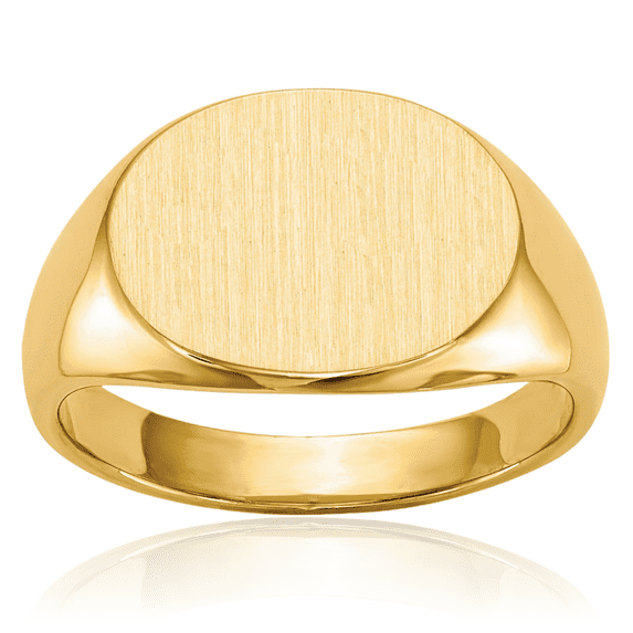 14K Solid Yellow Gold Mens Custom Engraved Signet Ring Handmade ...