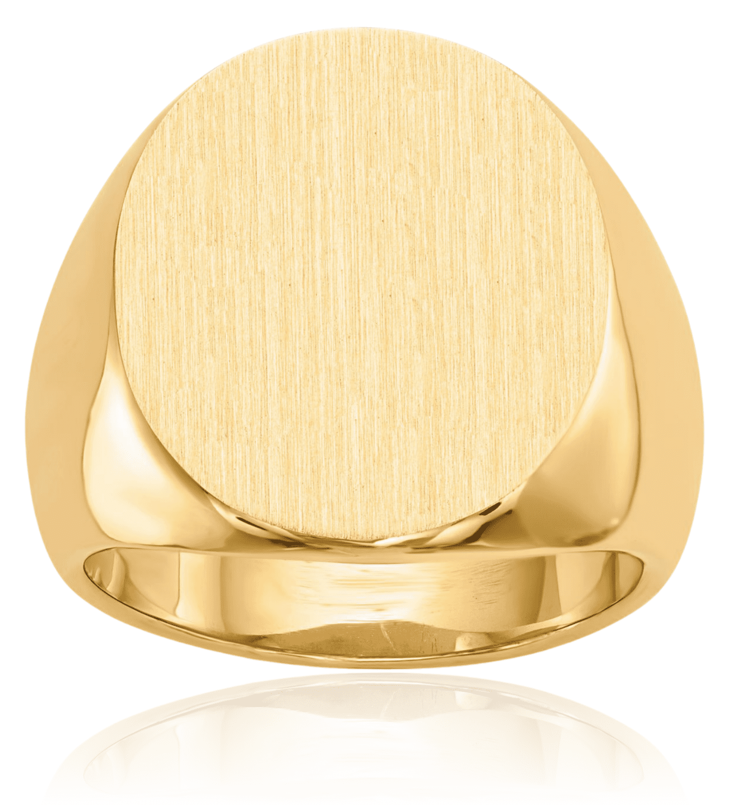 14K Solid Yellow Gold Mens Custom Engraved Signet Ring Handmade ...