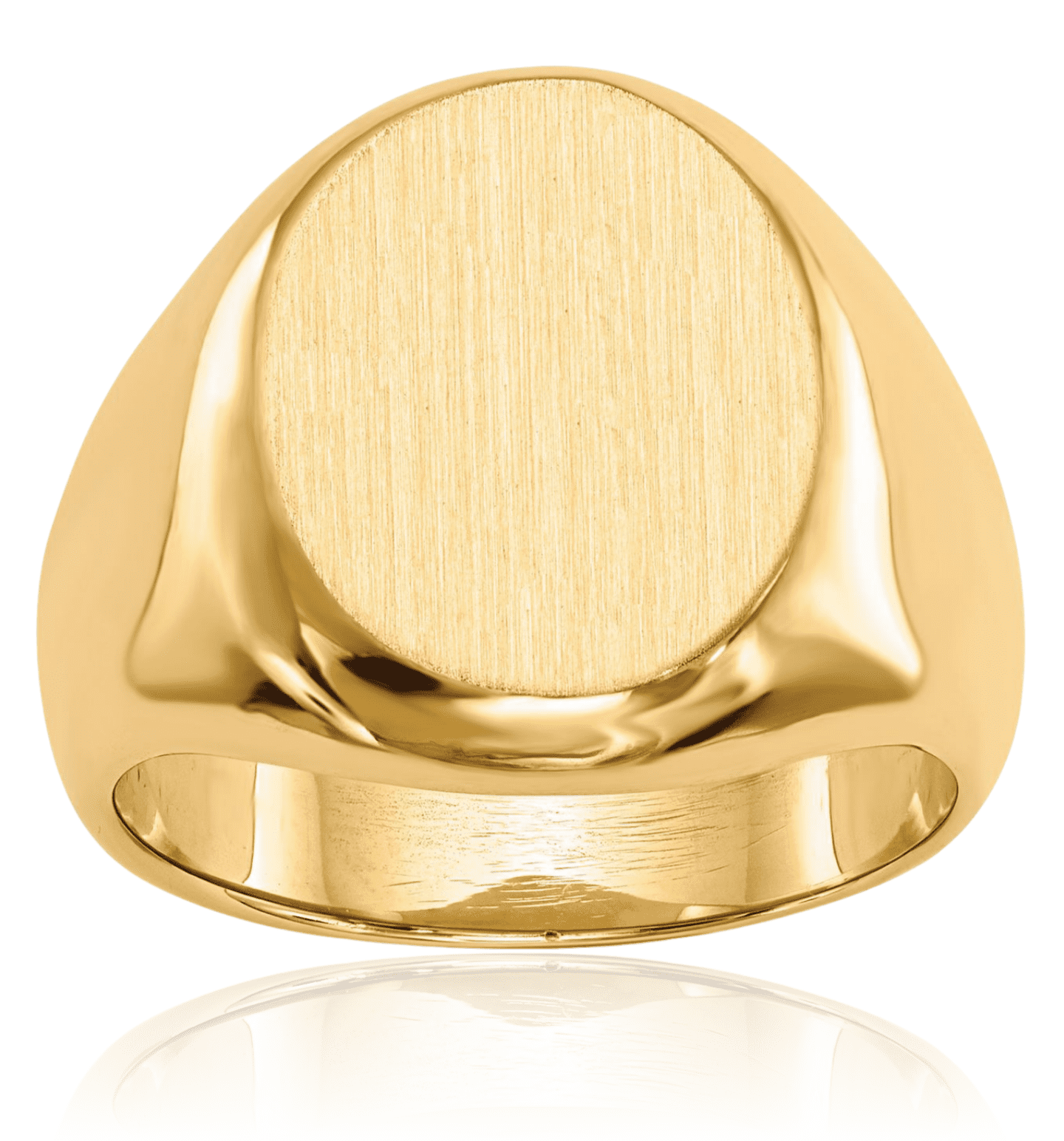 14K Solid Yellow Gold Mens Custom Engraved Signet Ring Handmade ...