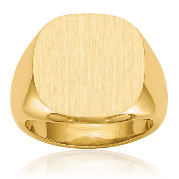 14K Solid Yellow Gold Mens Custom Engraved Signet Ring Handmade ...