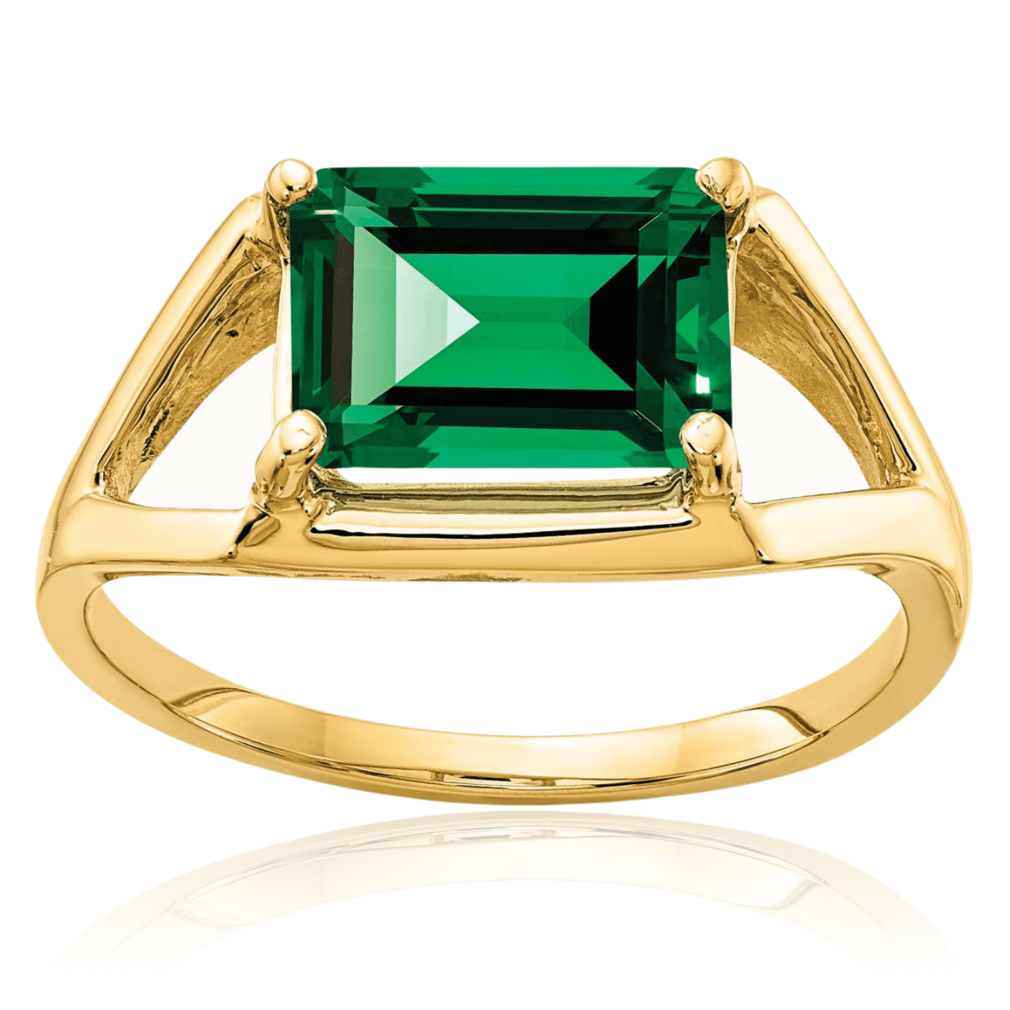 14K Solid Yellow Gold Mount Saint Helens Green Helenite Ring Gemstone ...