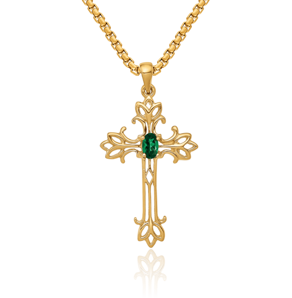 14K Solid Yellow Gold Oval Mount Saint Helens Green Helenite Holy Cross ...