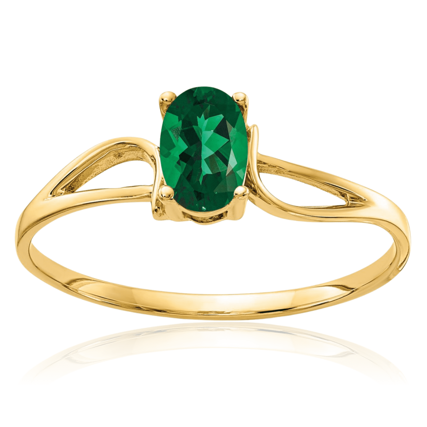 14K Solid Yellow Gold Oval Mount Saint Helens Green Helenite Solitaire ...