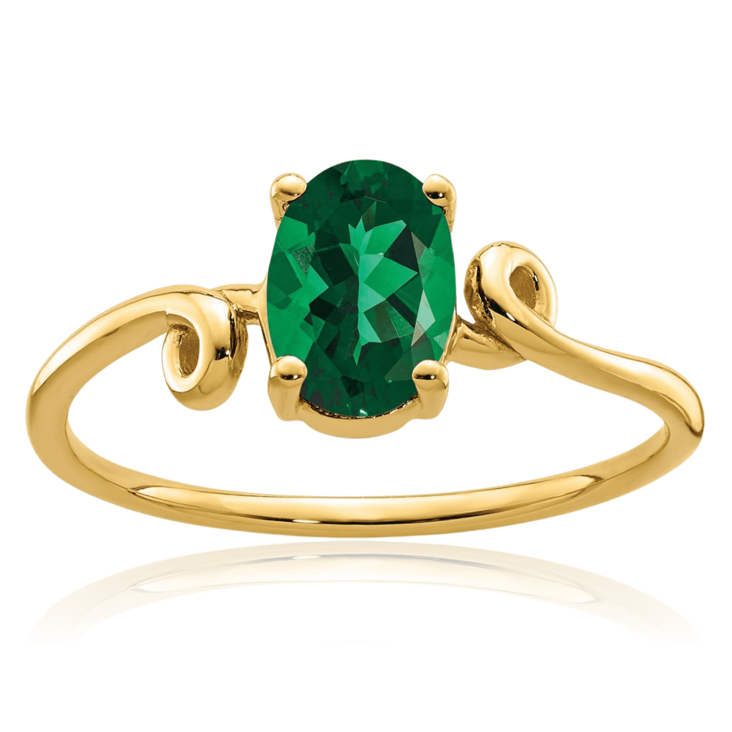 14K Solid Yellow Gold Oval Mount Saint Helens Green Helenite Solitaire ...