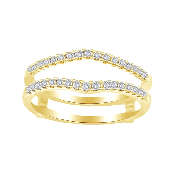AFFY Round Cut (0.4 Cttw) White Diamond Enhancer Ring Guard In 14K ...