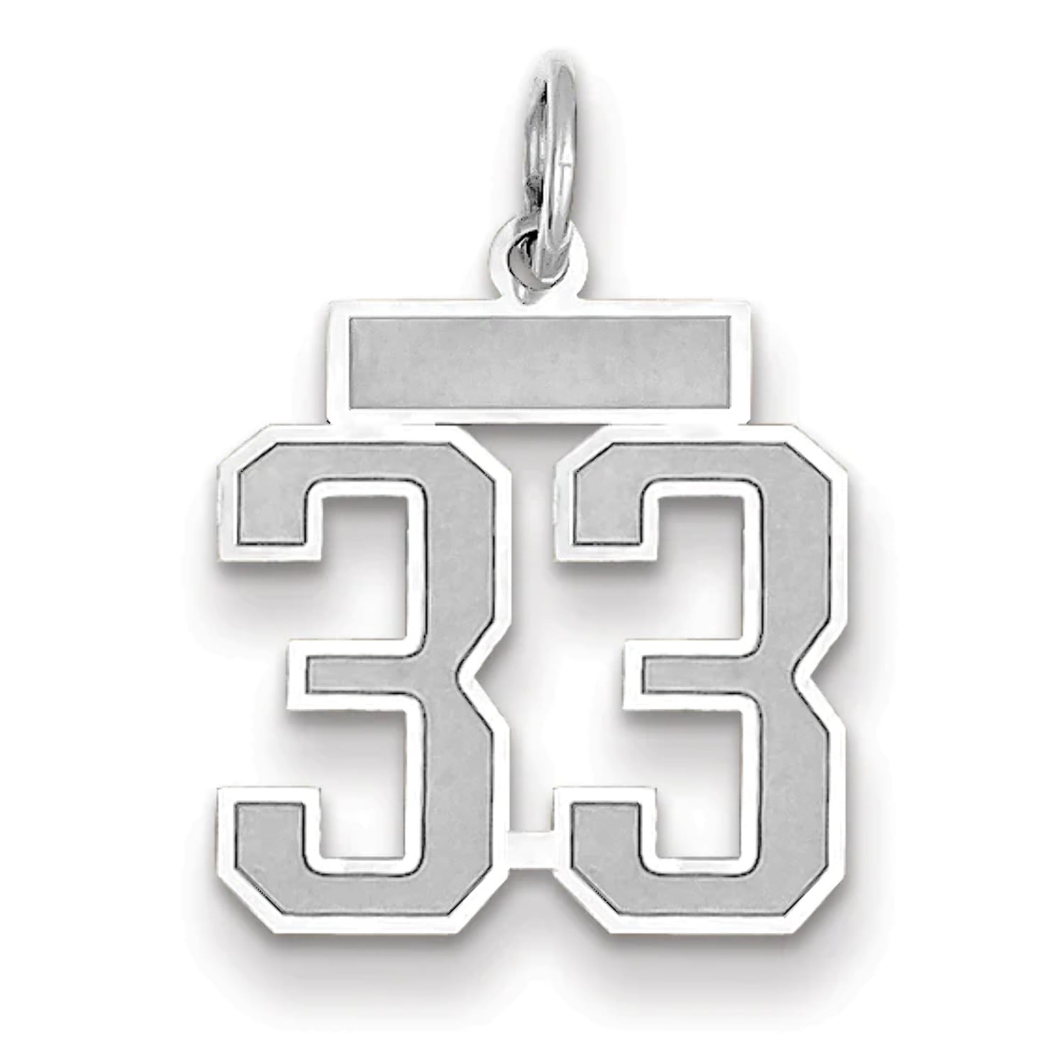 14K WG Small Satin Number 33 Charm - Walmart.com