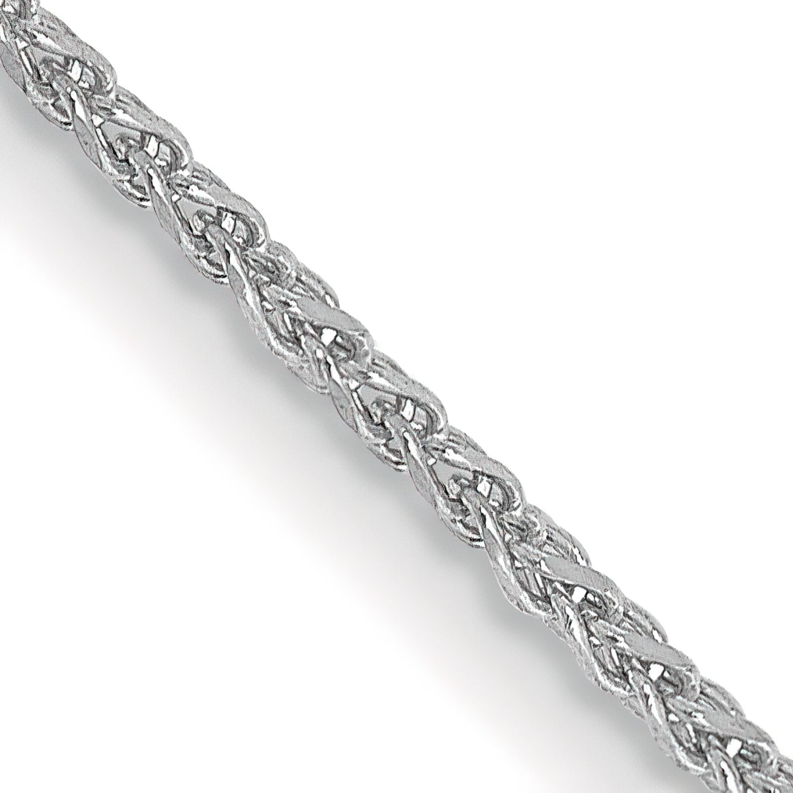 14K White Gold 1.2mm Diamond Cut Spiga Chain 24" - Walmart.com