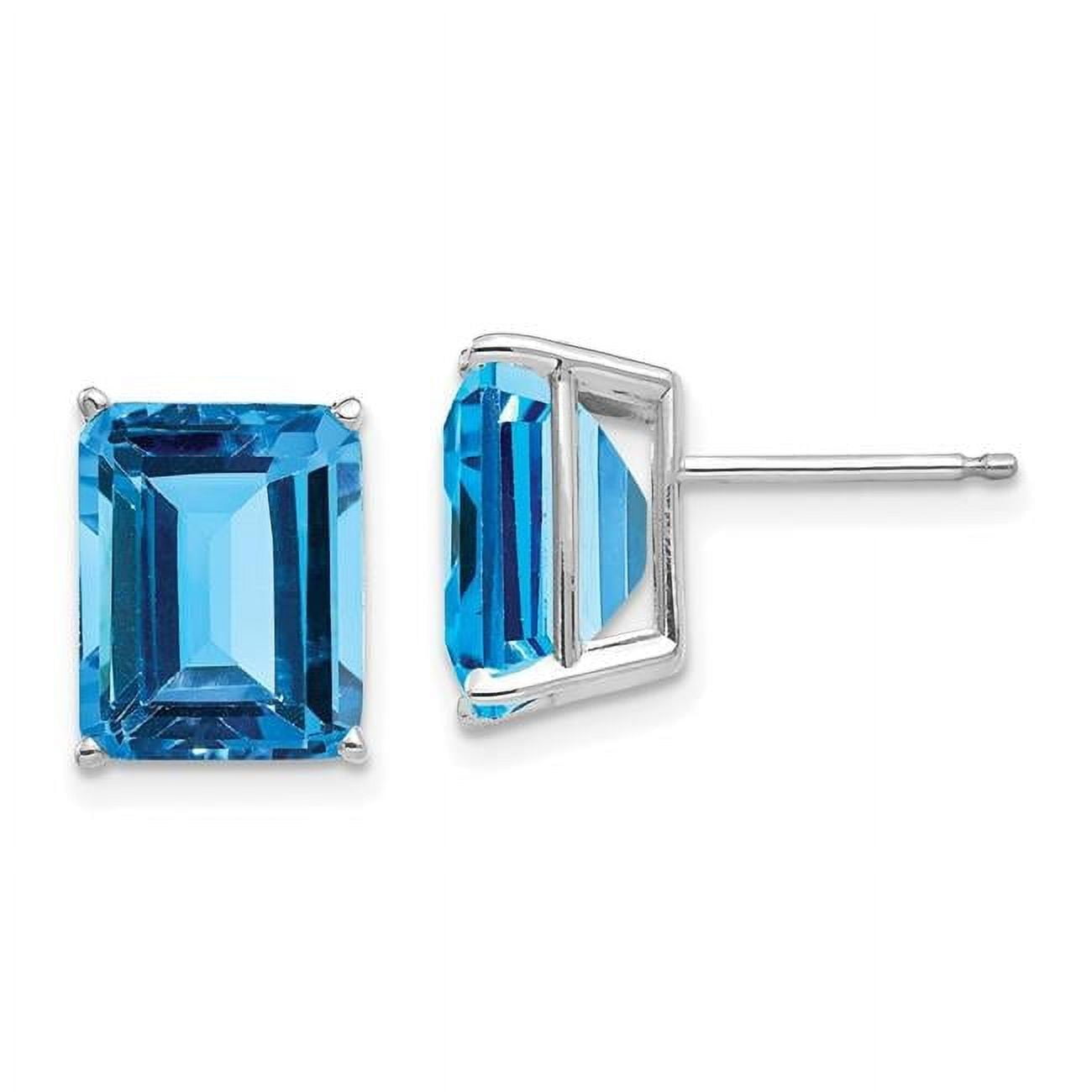 14K White Gold 10 x 8 mm Emerald Mounting Earring - Walmart.com