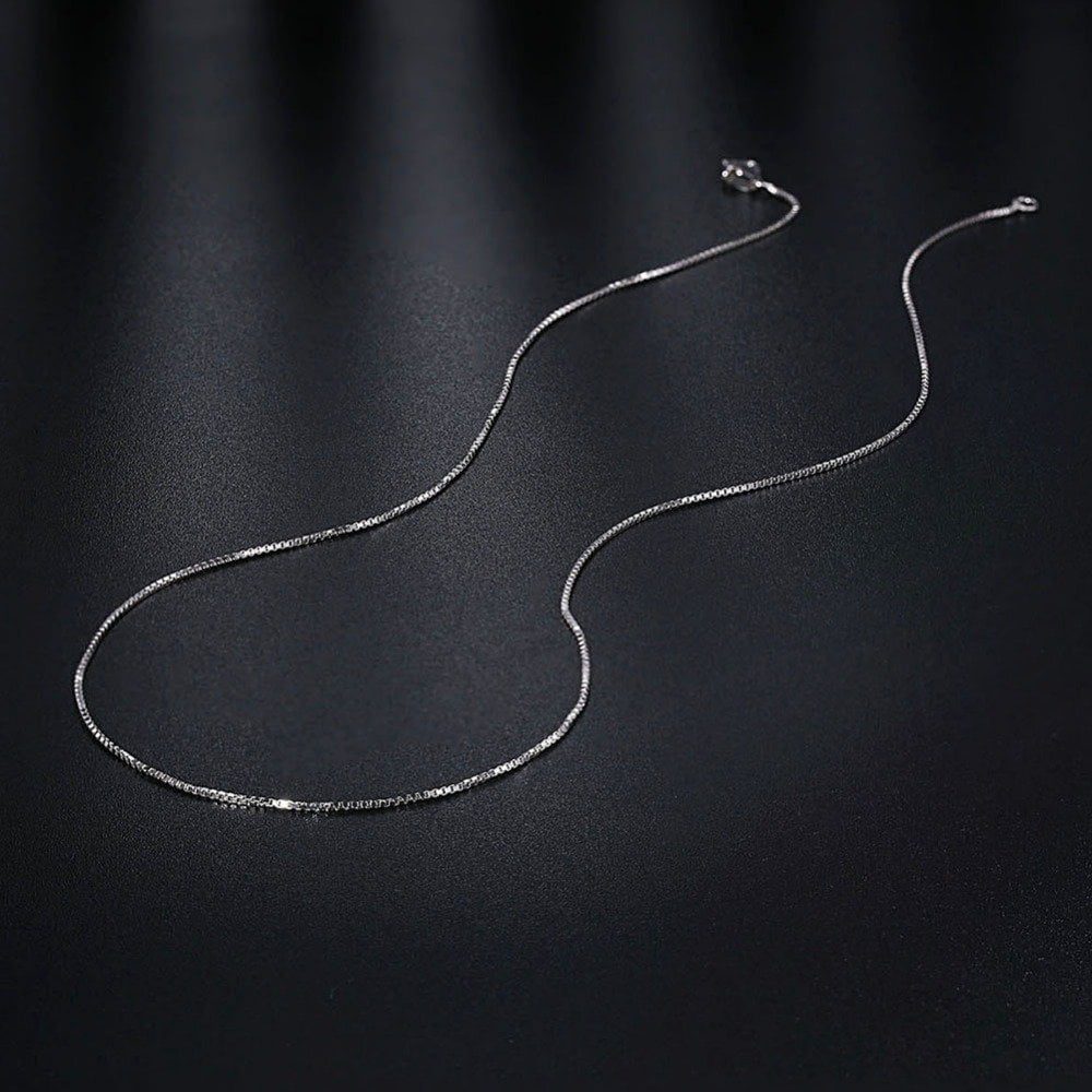 Amy and Annette 14K White Gold Plated 16" inch Box Chain - Walmart.com