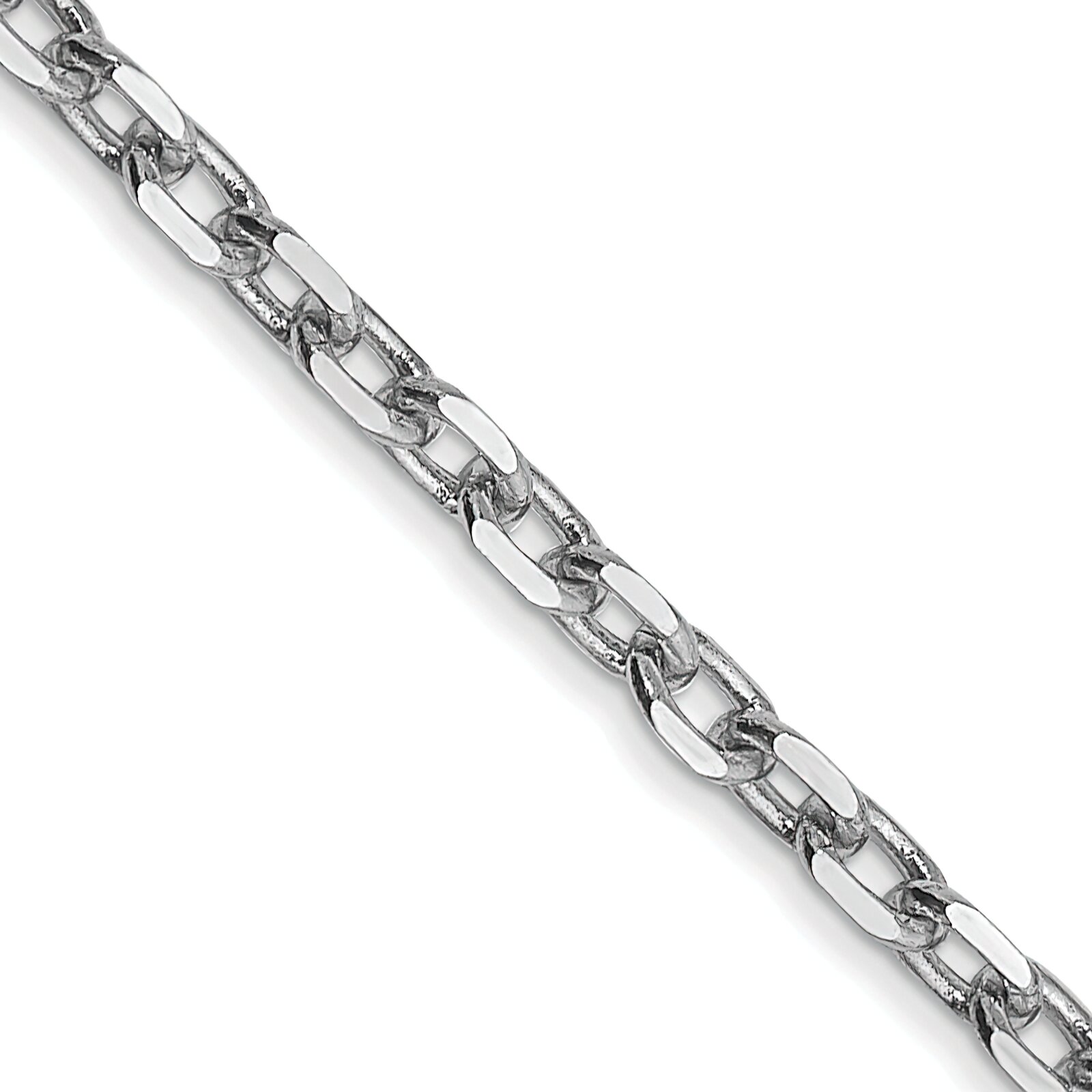 14K White Gold 2.2mm Diamond Cut Cable Chain 20" - Walmart.com