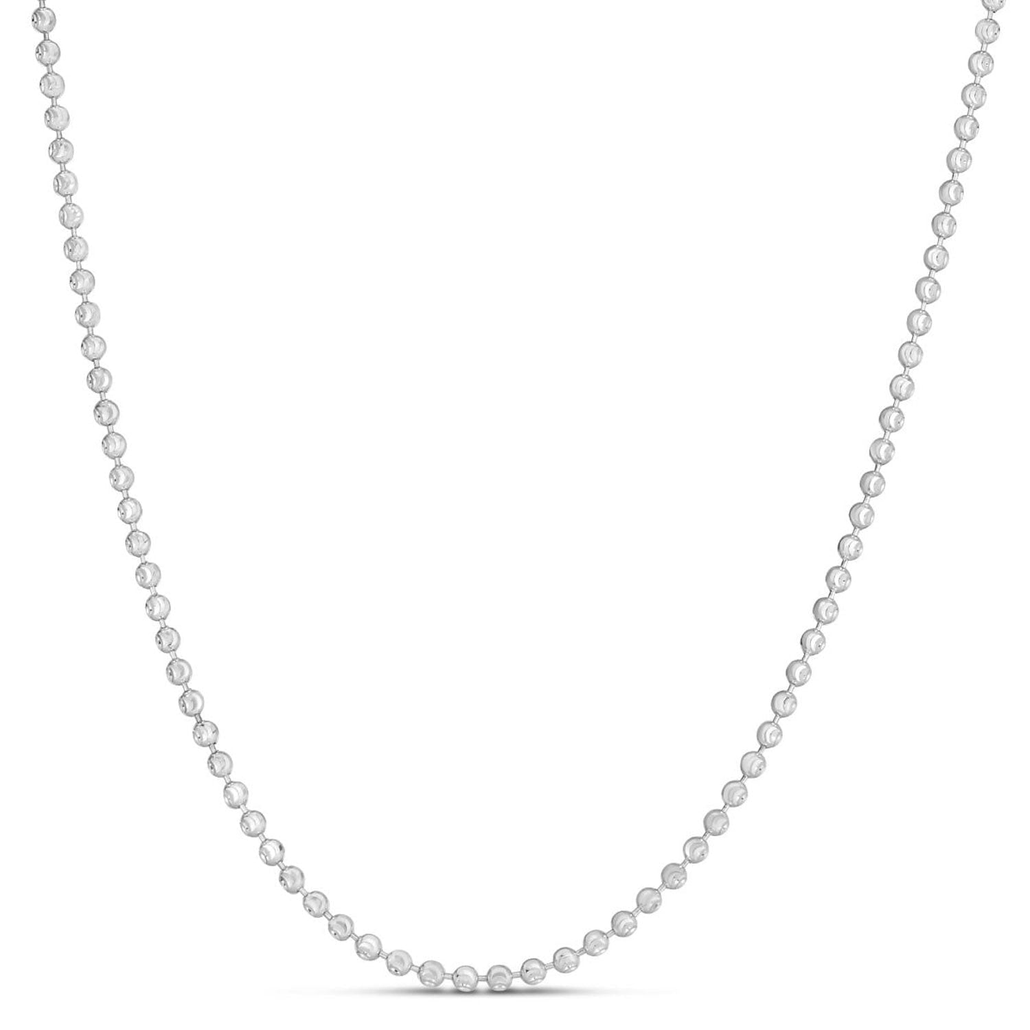 JewelStop 14K White Gold 2.5mm Diamond-Cut Textured Moon Chain 20 ...