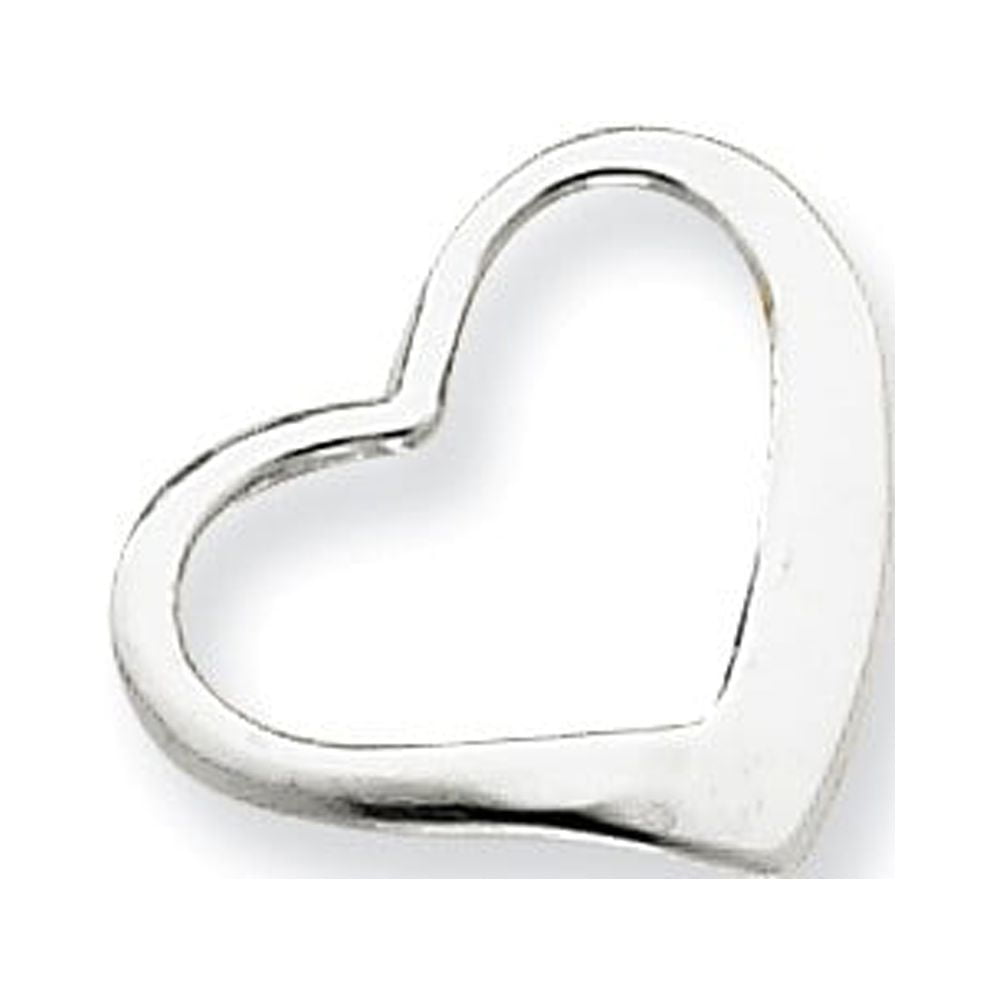 14KT White Gold 2-D Floating Heart Design Slide Pendant - Walmart.com