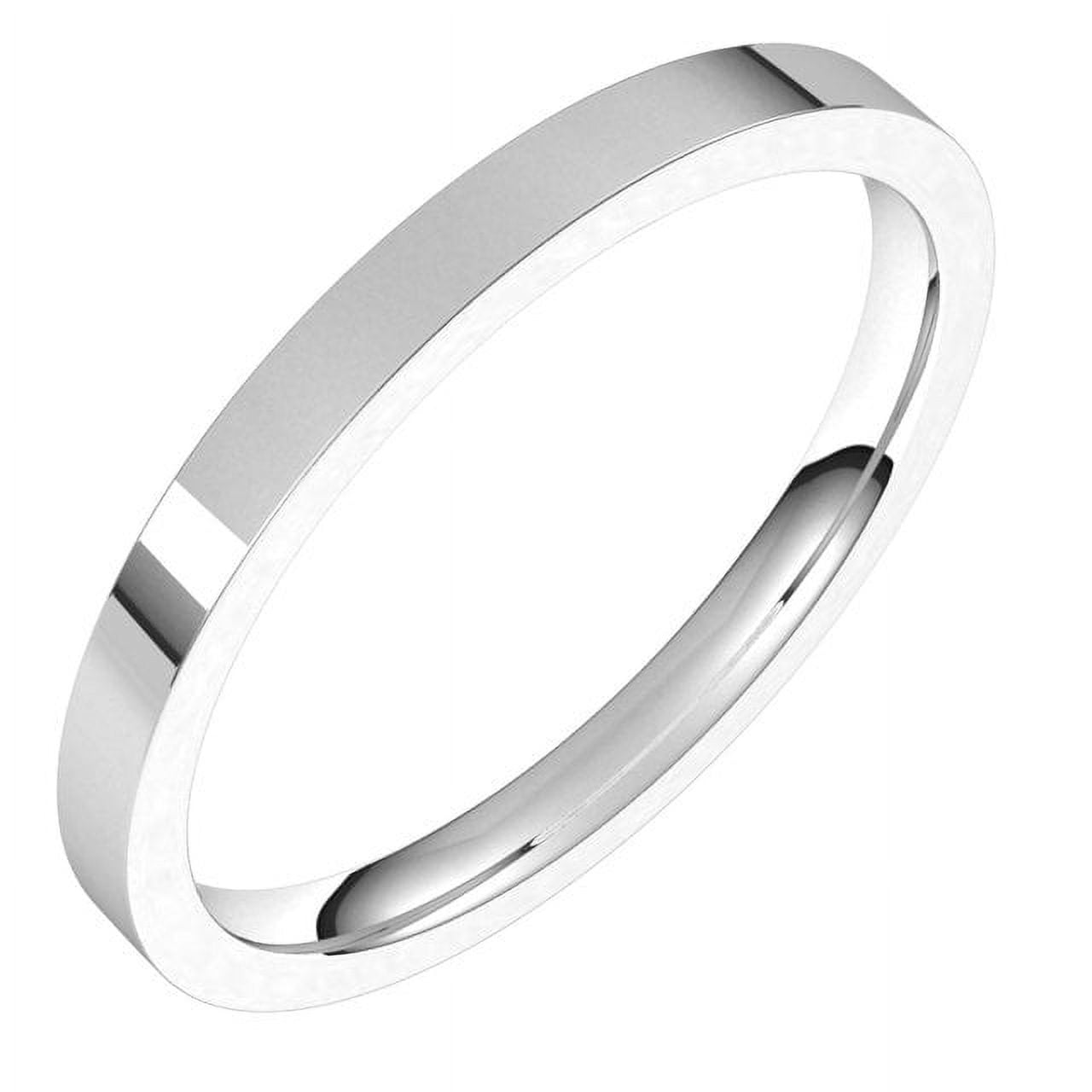 14K White Gold 2 mm Flat Comfort Fit Light Band Size 5 - Solid Gold ...