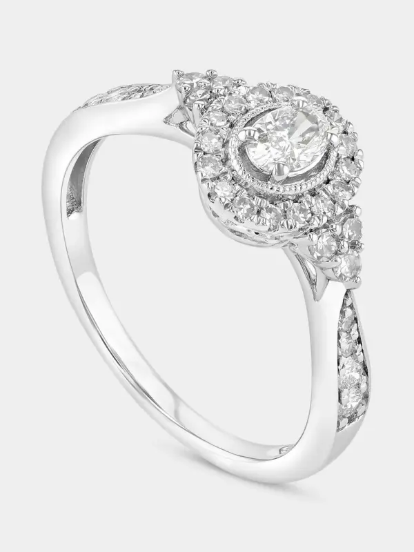 14K White Gold Amazing Ring 1.50 CT Moissanite Diamond Engagement Oval ...