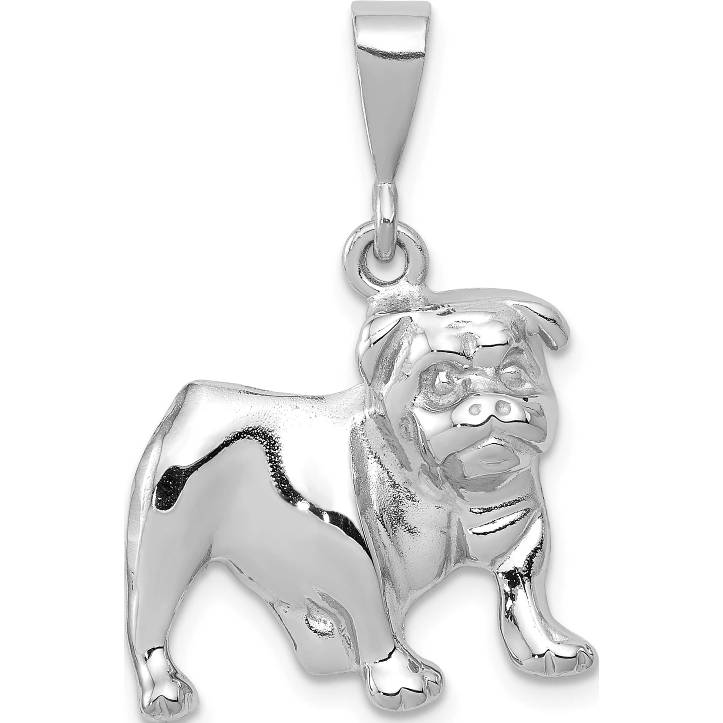 14K White Gold Bulldog Pendant (29 X 20) Made In United States wch95 ...