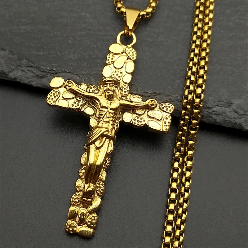 14K White Gold Christian Jesus Crucifix Cross Pendants Necklaces for ...