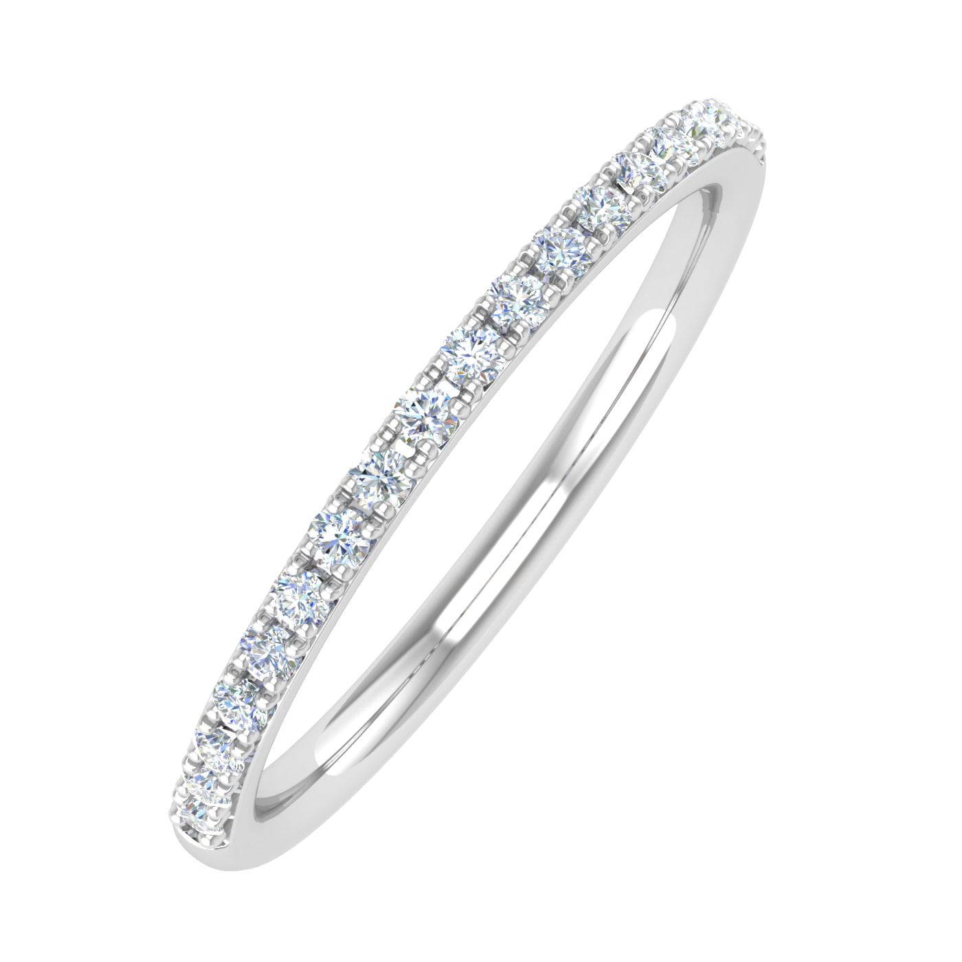 14K White Gold Classic Diamond Wedding/Anniversary Band (0.15 Carat ...