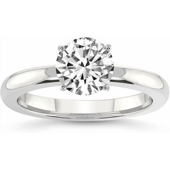14K White Gold Cushion Cut Lab Grown Diamond Solitaire Engagement Ring ...