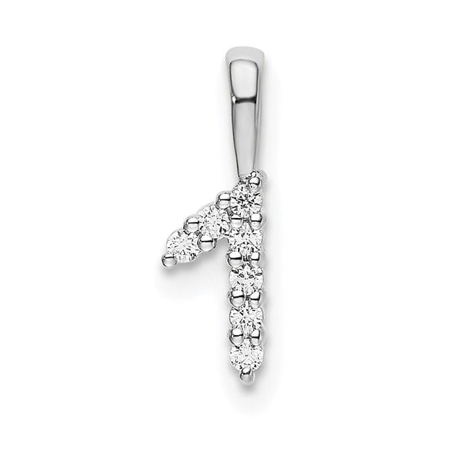 14K White Gold Diamond Number 1 Pendant - Walmart.com