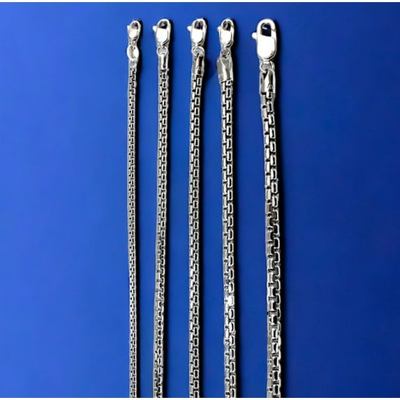 14K White Gold Hollow Round Venetian Box Chain Bracelet Necklace Men Women Jewelry 22.6g | 3.5mm ...