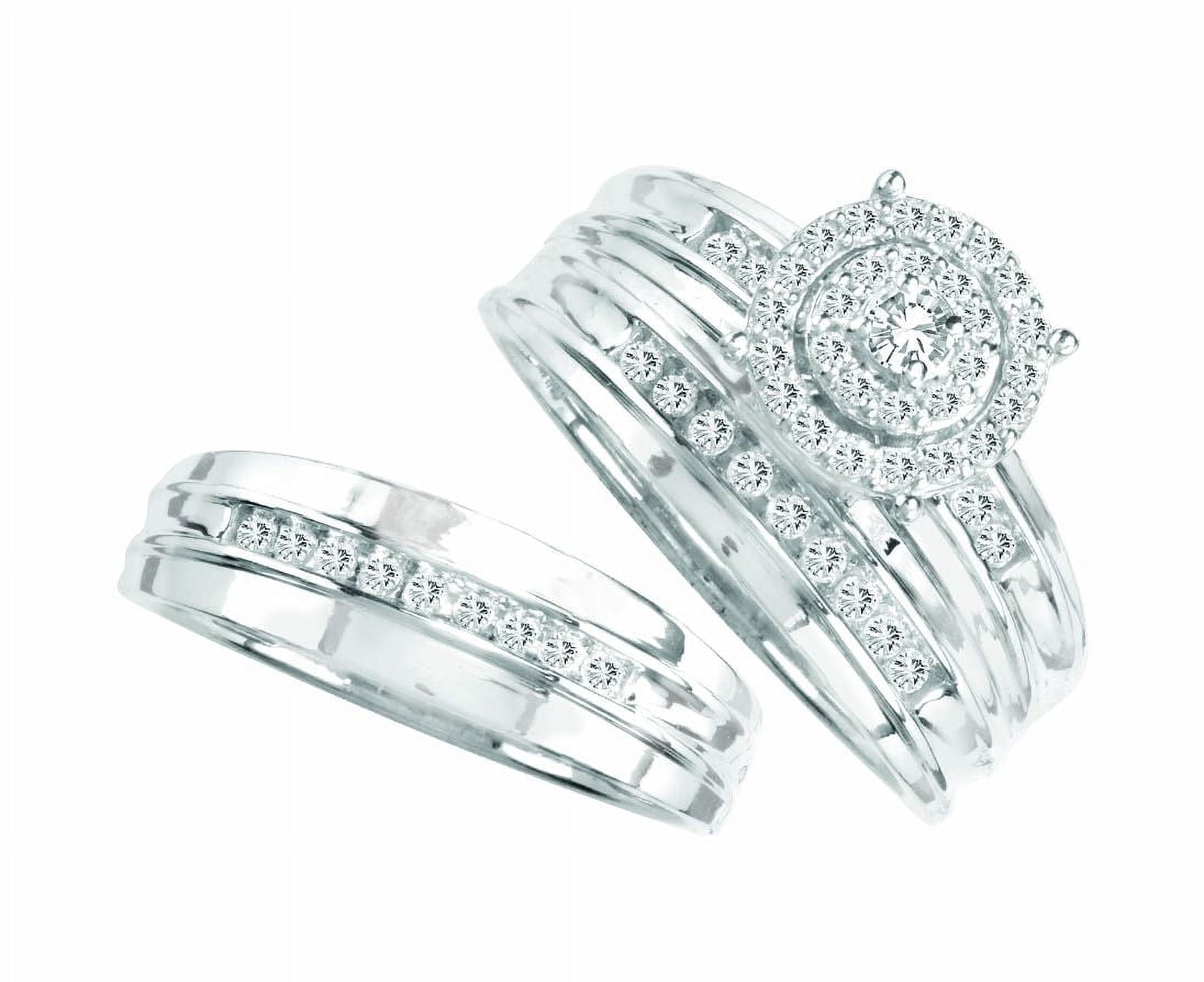 14K White Gold IDAM Trio Set - Walmart.com