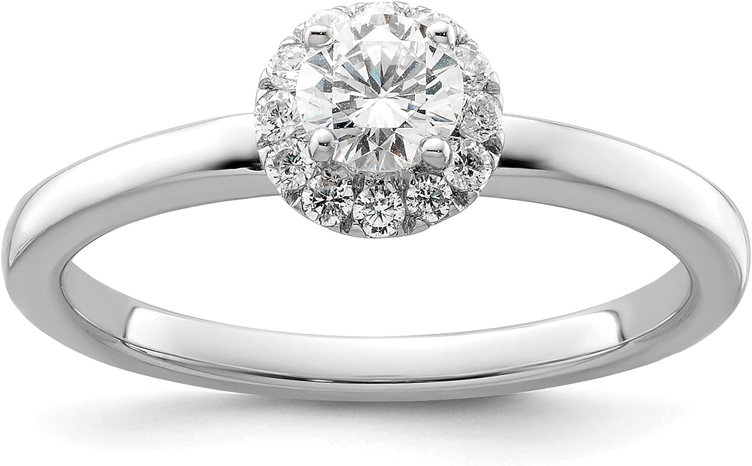 14K White Gold Lab Grown Dia Two Promises Halo Complete Eng Ring - Ring ...