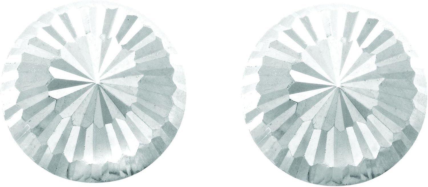 14K White Gold Large Diamond Cut Burst Post Earring - Walmart.com