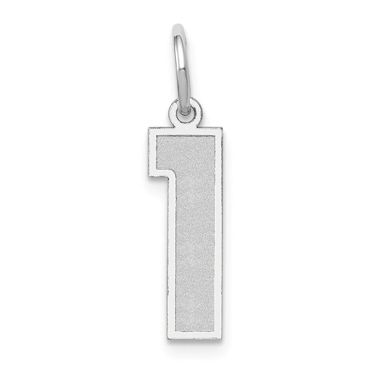 14K White Gold Medium Satin Number 1 Charm Pendant - Walmart.com