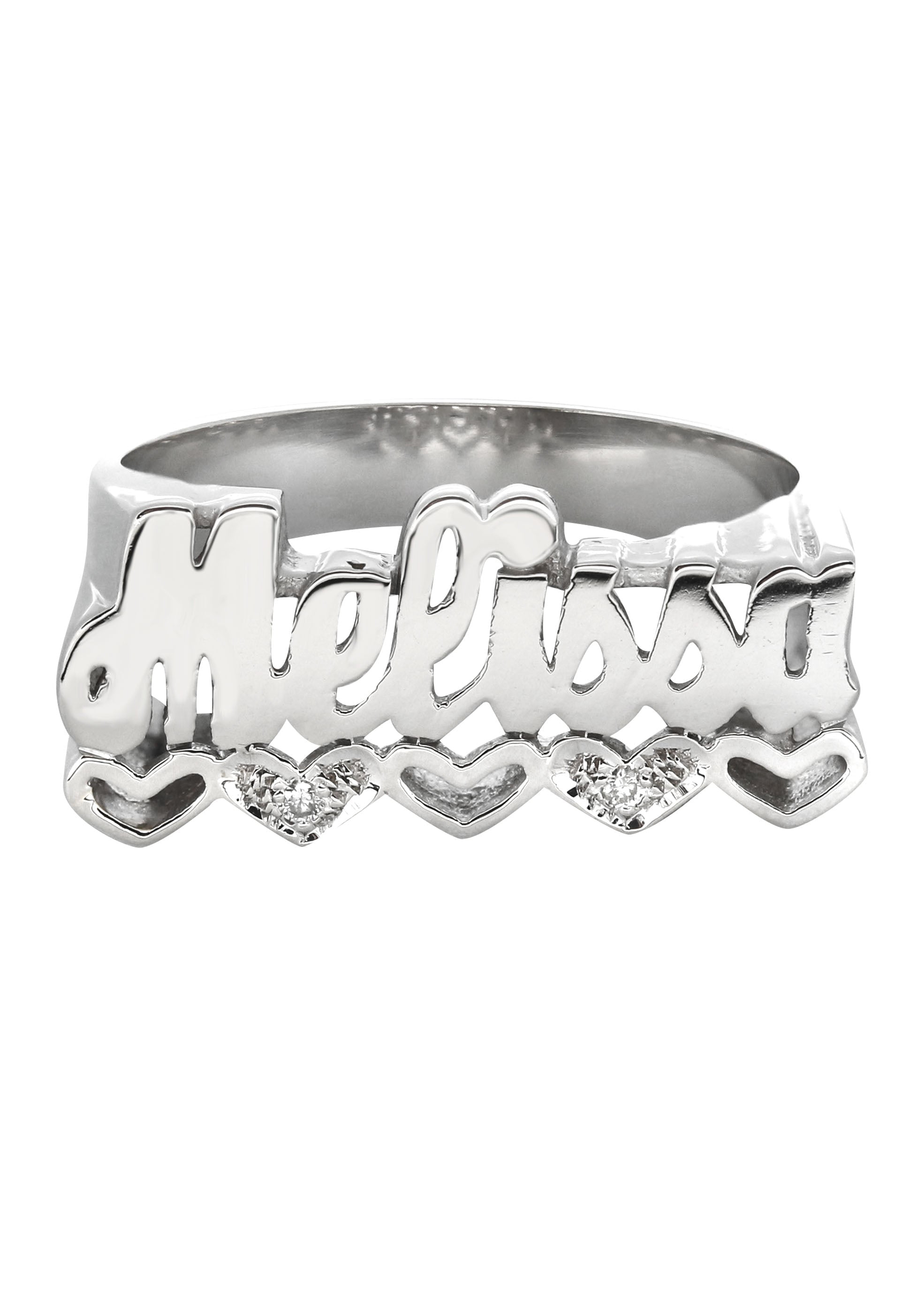 14K White Gold Name Ring | Appx. 5.2 Grams - Walmart.com